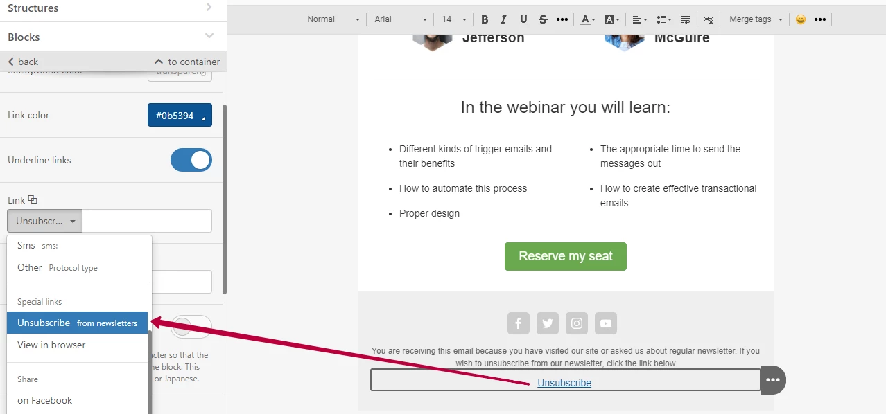 How to Add Anchor Links and Hyperlinks to Emails in a Drag-and-Drop Editor | Blog